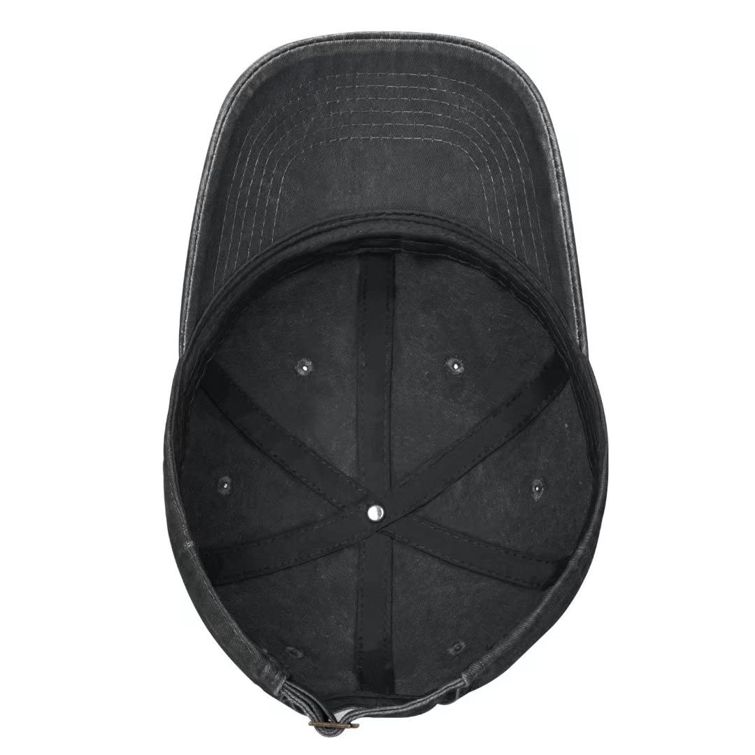 ROGER FEDERER Hat Cotton Snapback Classic Denim Cap for Men Women Adjustable Black