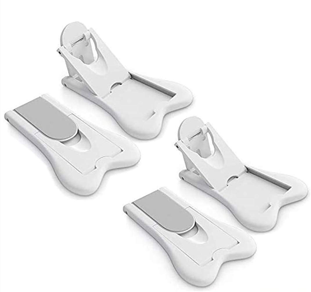 Millie (4 PACK) Sliding Glass Door Child Lock - Baby Safety Slide Window Locks Kids Proof Patio Closet Doors No Drilling Tools Needed (white)
