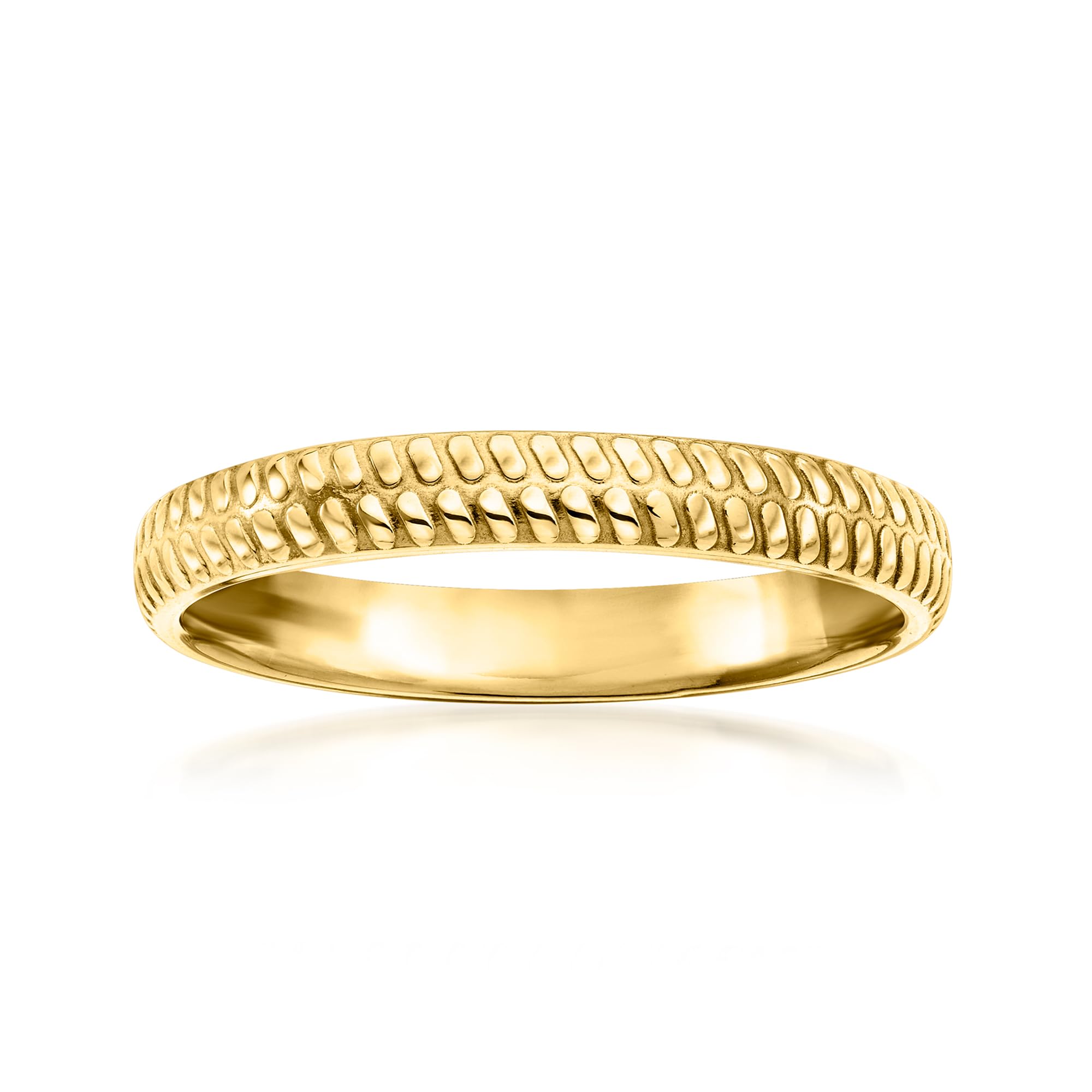 RS Pure by Ross-Simons Italian 14kt Yellow Gold Textured Ring. Size 6