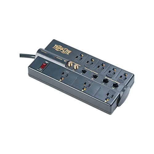 Tripp Lite Tlp810net Surge Suppressor 8 Outlets 10 Ft Cord 3240 Joules Black Trptlp810net