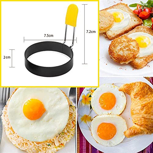 Round Egg Maker Ring 2 Pack, Nonstick Egg Rings for Frying Eggs and English Muffins, Egg Shaper for Frying Pan Cooking, Egg Molds for Griddle, Egg Circles for Breakfast Sandwich Burger
