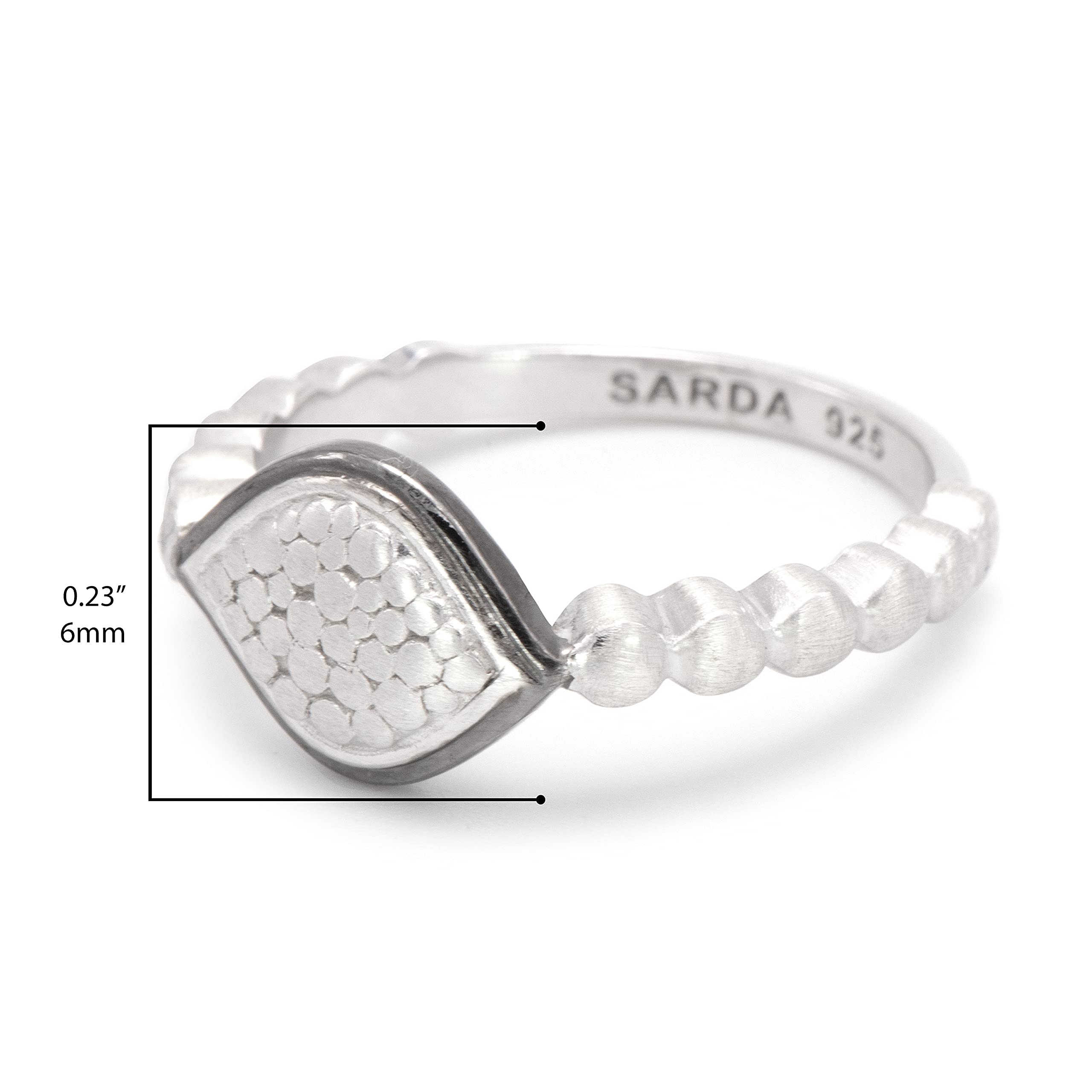 New Beginnings by Janyl Adair - Gunmetal Rhodium over .925 Sterling Silver U R Valued Hammered Jawan Beads Leaf Shape Statement Ring - Size 7