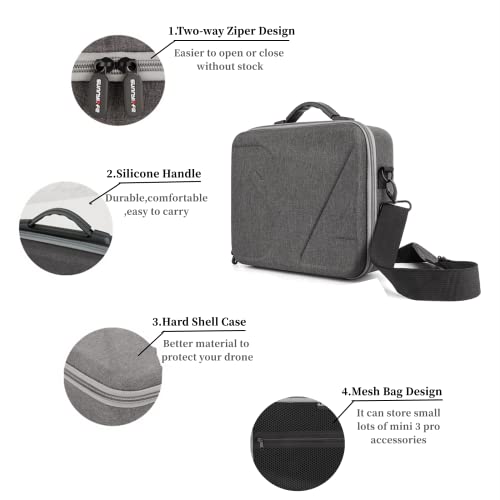 Sunnylife Mini 3 Pro Case, Mini 3 Pro Carrying Case,Compatible with DJI RC or RC-N1Controller, Waterproof Portable Travel Storage case for DJI Mini 3 Pro Accessories.