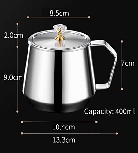 SANQIAHOME 14 Oz Classic Double Layer Anti Scalding Stainless Steel Mug, 2 Pieces/Set