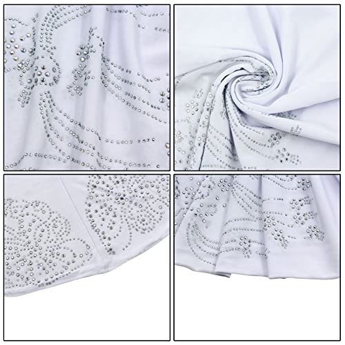 LEOMOSTE Women Glitter Crystal Rhinestone Muslim Headscarf Turban Hijab Cap Long Scarf Shawl Wrap