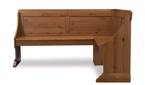 Linon Midwest Pine Breakfast Nook with Table and Bench