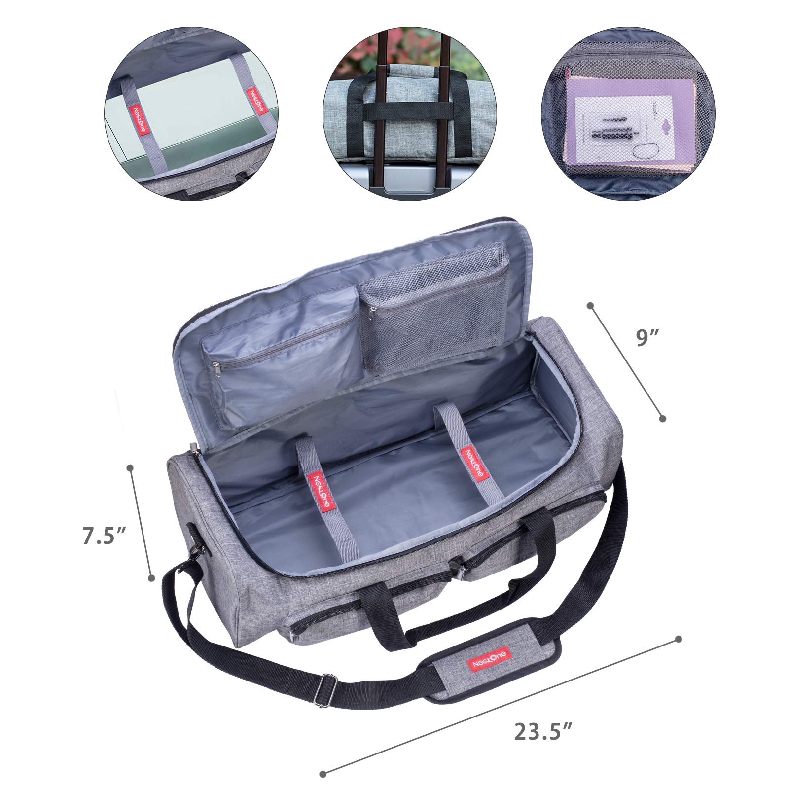 NestOne Carrying case and dust Cover for Cricut Maker, Explore air 2, Silhouette Cameo 4 and Accessories | Heavy Duty and Waterproof | Grey