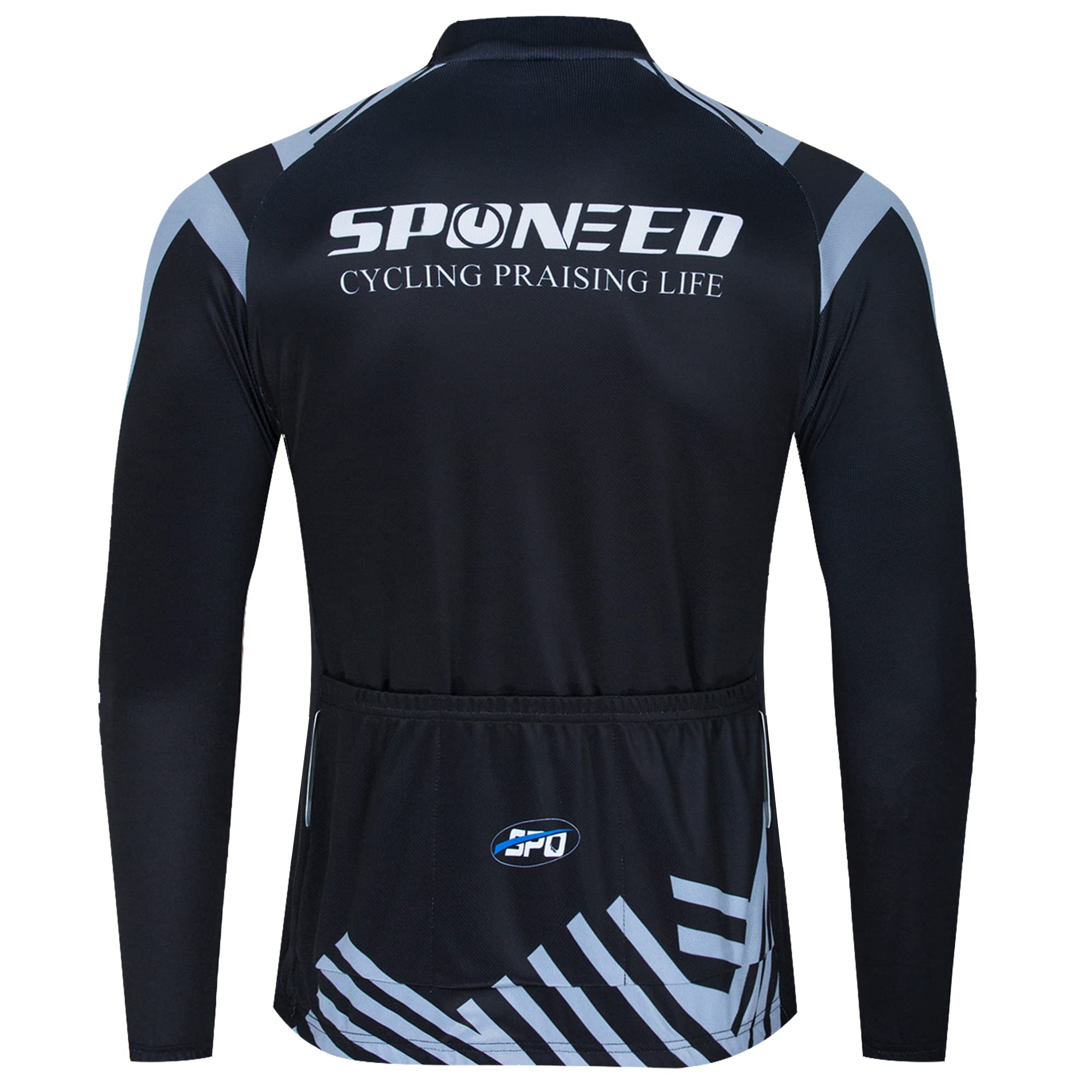 sponeed Bike Jersey for Men Cycling Shirts MTB Road Black XL