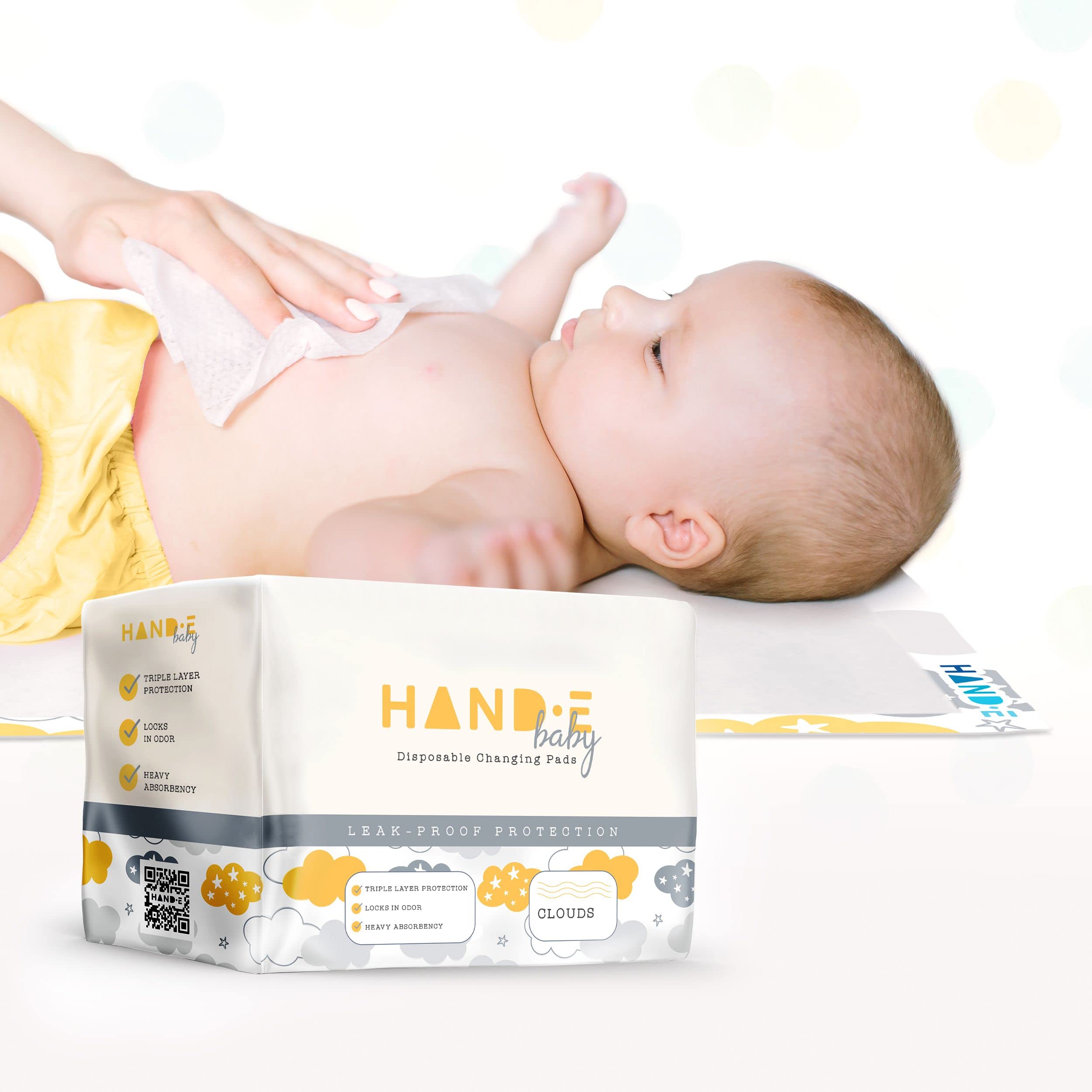 Waterproof Disposable Changing Pads for Baby - Triple Layer Protection Disposable Diaper Changing Pad - Odor Neutralizer Baby Disposable Changing Pad - 10 Cloud Liners - 17" x 24"