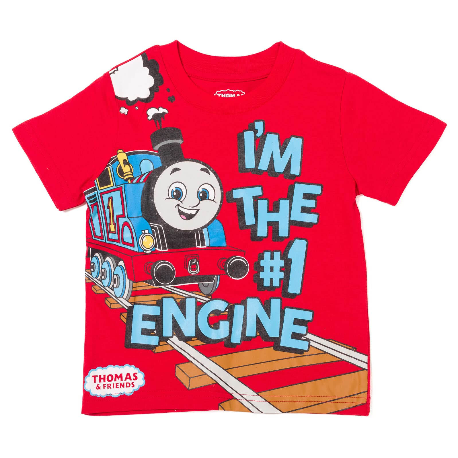 THOMAS & FRIENDS Tank Engine Infant Baby Boys 3 Pack Athletic Pullover T-Shirts Blue/Gray/Red 18-24 Months