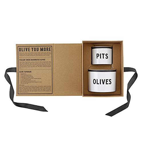 Santa Barbara Design Studio Gift Set Kitchen Essentials TableSugar Kraft Cardboard Book Gift Box, 2-Pieces, P.S. Olive You Set