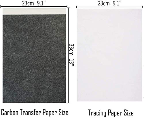 Offeara Carbon Paper, Large Size Graphite Paper, Tracing Paper for Drawing, Black Transfer Paper and Trace Paper, 180 Sheets (9 x 13 Inches) with 5pcs Embossing Styluses Stylus