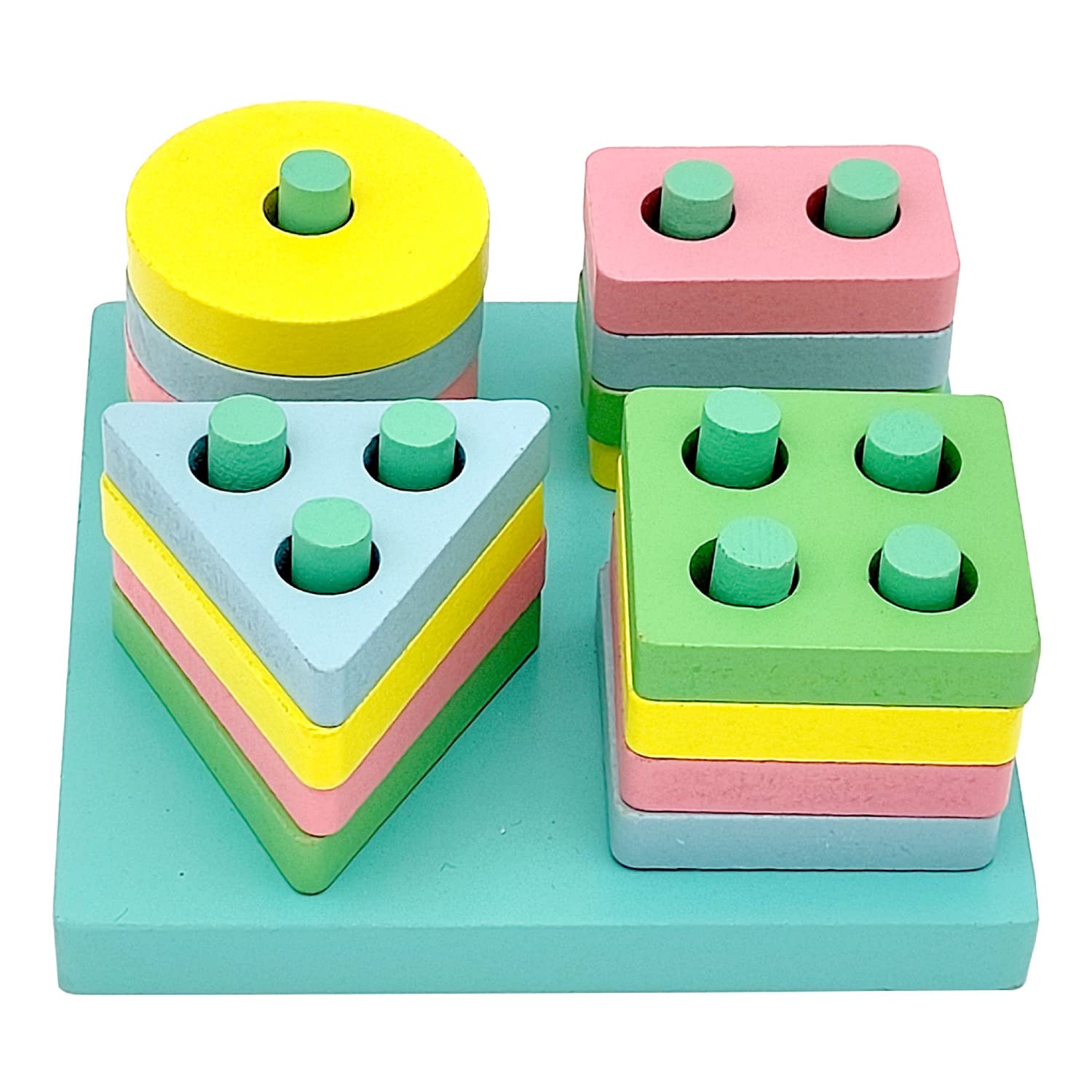 Sorting & Stacking Toys for Toddlers 1 2 3+ Years Old, Learning Shape Recognition Color Stacker Preschool Kids Educational Activity Games
