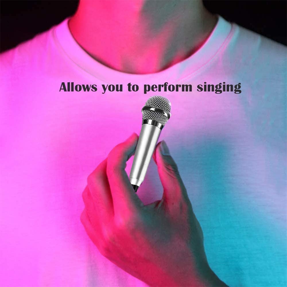 Mini Portable Vocal Microphone for Mobile Phone, Computer, Tablet, Recording Chat and Singing(Silver)