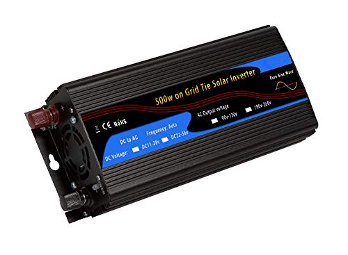 Y&J 500w On Grid Tie Solar Inverter Pure Sine Wave DC11-28v to AC90-130v for 12v Solar System USA Plug