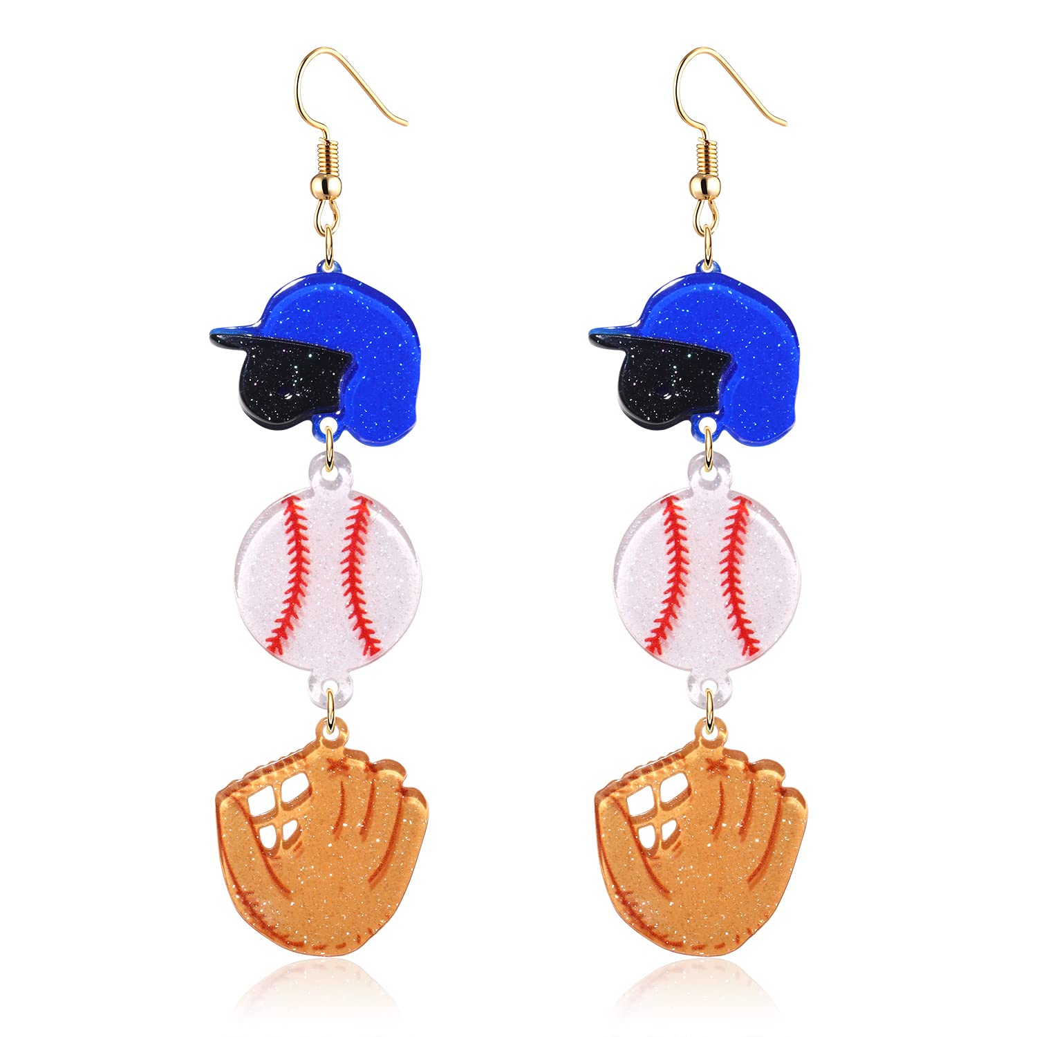 Sports Earrings Fun Acrylic Basketball Baseball Soccer Drop Dangling Earrings for Women Hypoallergenic Games Day Dangle Earrings Jewelry for Sports Fans