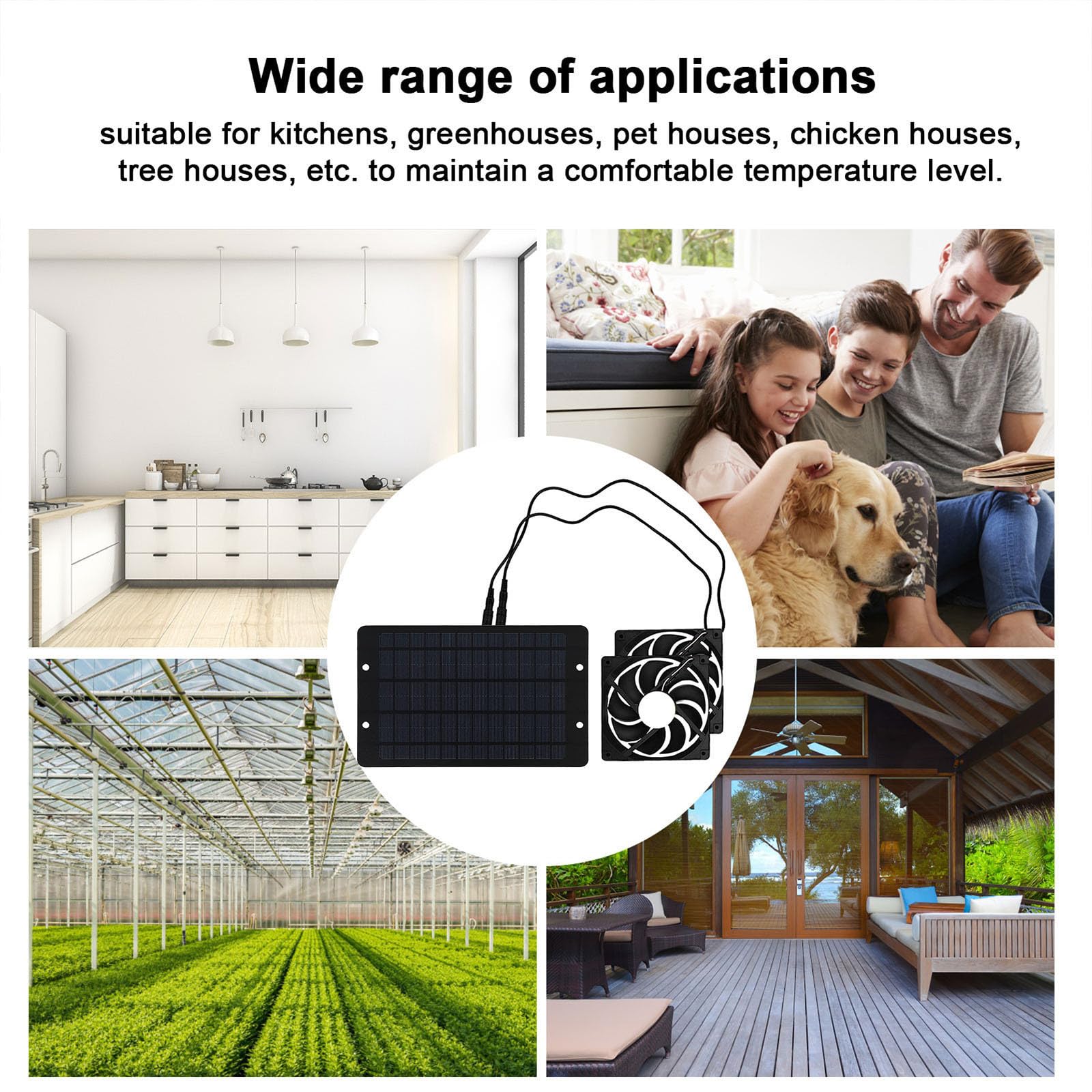 Lerpwige Solar Twin Fan Electric Ventilation Device Portable Solar Electric Ventilator With Double Fan System Energysaving Choice Solar Powered Double Fan