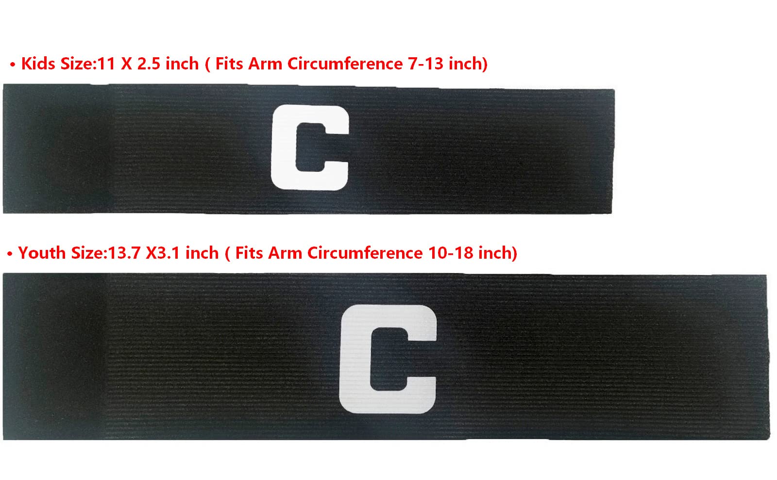 MAYFOO Adjustable Elastic Captain Armband for Youth and Adult,Black,Pack of 4(Adult)