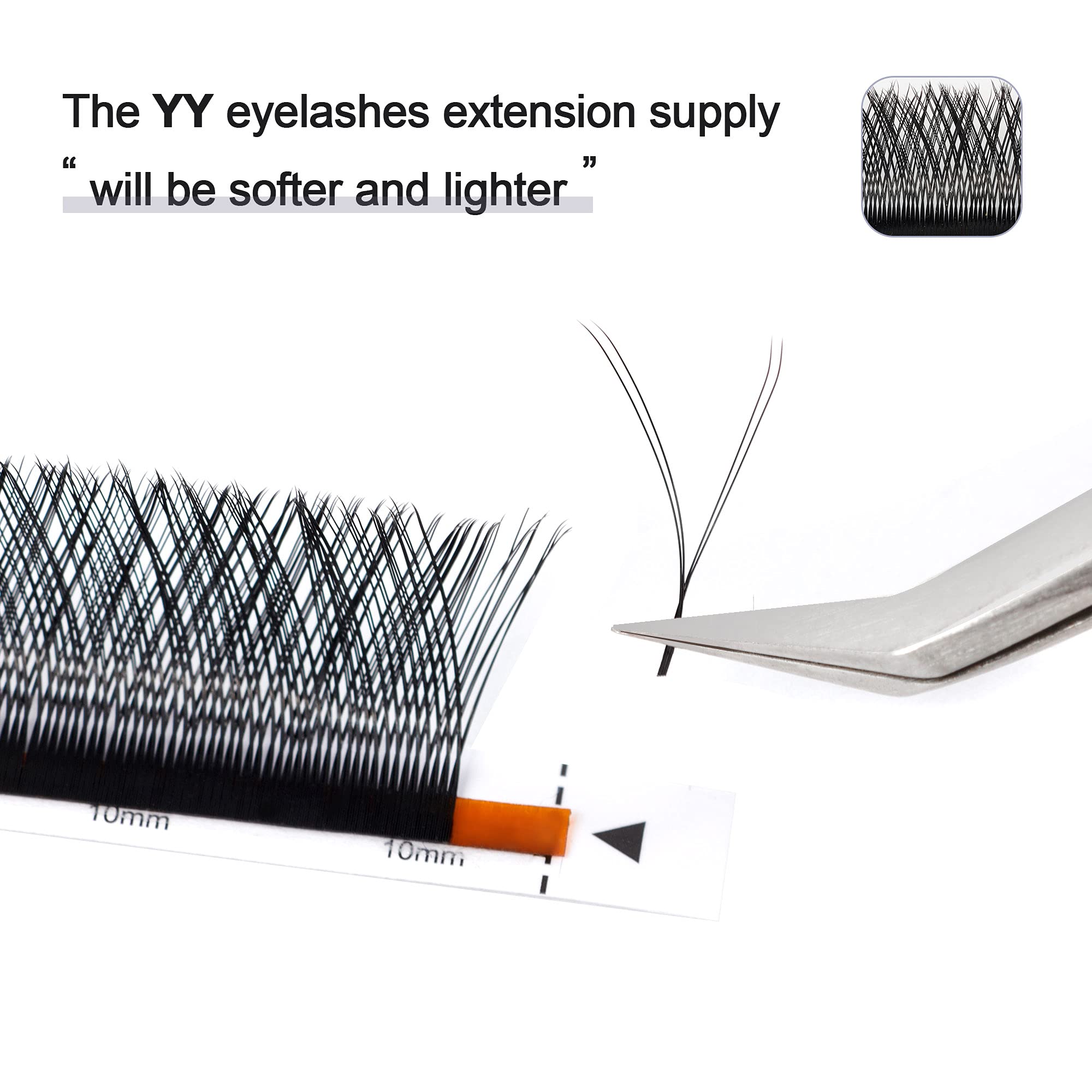 W Eyelash Extensions 4D Volume 0.07D Curl 8-15mm Easy Fan W-shaped Lash Premades Cluster Black W Lash