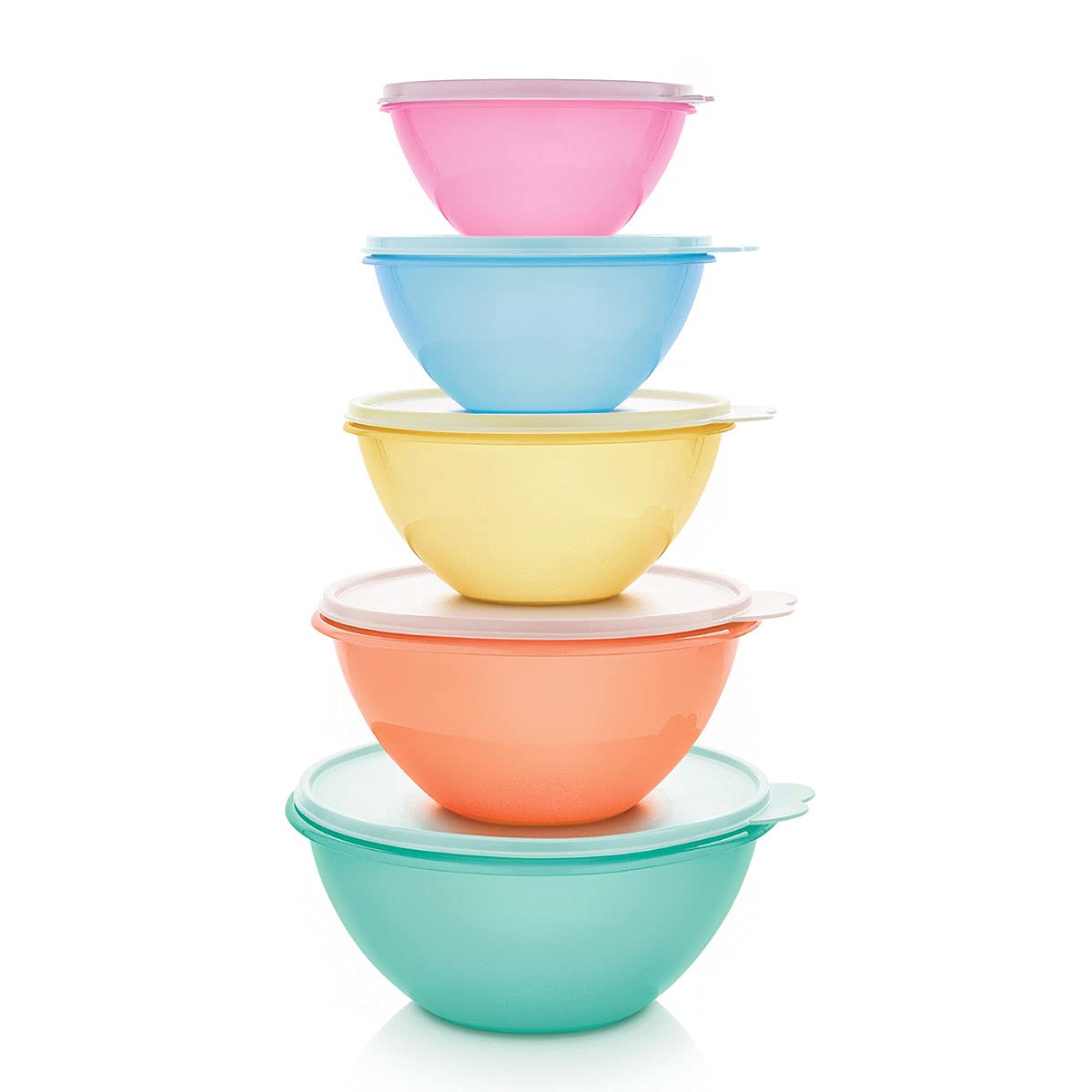 New Tupperware NewTupperware Classic Wonderlier Mixing Bowl Set of 5 ,Multicolor,800 ml
