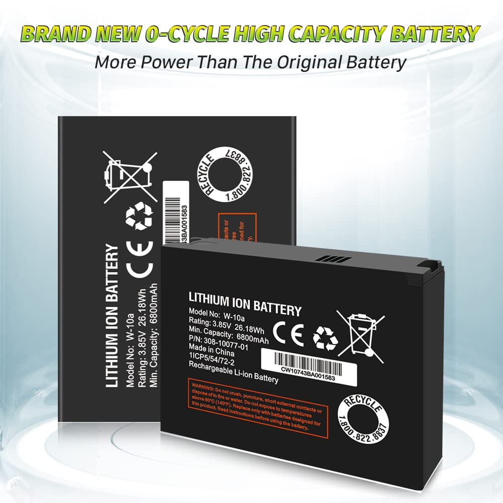 W-10a Battery, 6800mAh High Capacity Li-ion Replacement Battery for MR1100 AT&T Nighthawk M1 LTE Mobile Hotspot Route