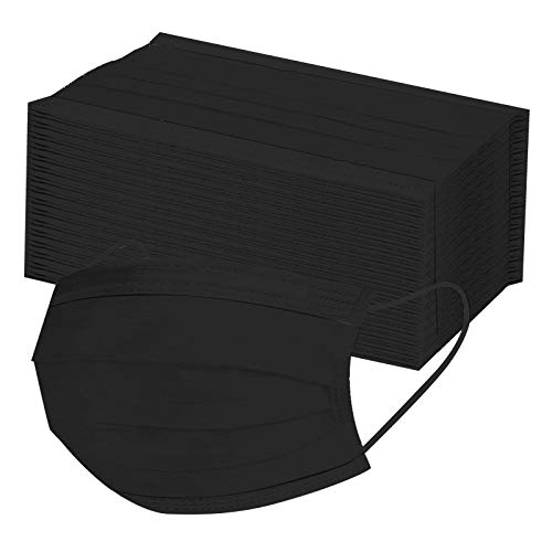 LiLiMeng Extra Large Adult 3 Layer Disposable Face Msaks - Pack of 25/50/50 - Adult Large Size Oversize Face Msaks - Loose Face Msaks for Obese people (25, Black)