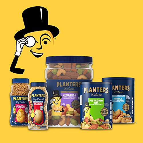 PLANTERS Deluxe Honey Roasted Whole Cashews, Sweet and Salty Snacks, 8.25oz (1 Canister)