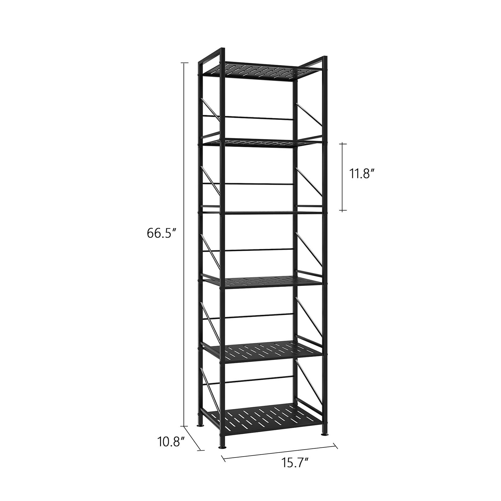 ZHAZHADI Kitchen Storage Shelf Rack, 6 Tier Metal Shelving Unit, Free Standing Shelving Unit Heavy Duty Shelves Rack Bathroom Shelf Plant Standfor Pantry Closet Kitchen Laundry,Black