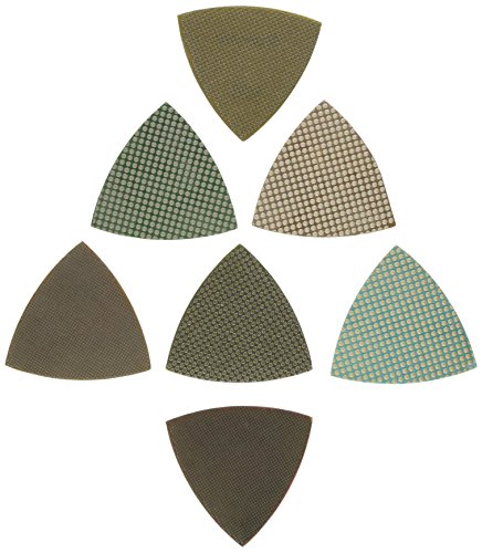 Toolocity 3TRIOSET 3-Inch Triangle Diamond Polishing Pads for Oscillating Multi Tools, Set of 7