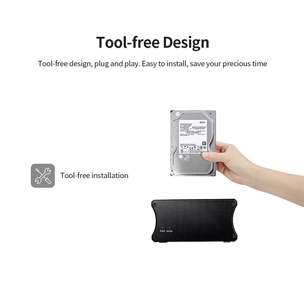 ZSEDP USB3.0 Hard Drive Docking Station 2.5/3.5'' SATA HDD/SSD High Speed Aluminum Alloy HDD Enclosure Card Reader