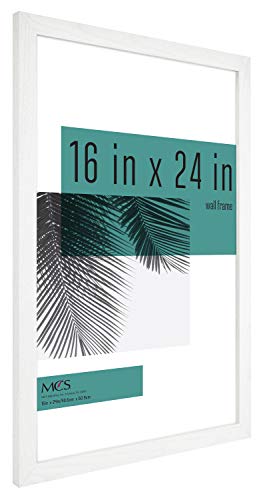 MCS Studio Gallery 16x24 Poster Frame White Woodgrain, Vertical & Horizontal Wall Hanging Large Picture Frame for Photos, Posters & Art Prints (2-Pack)