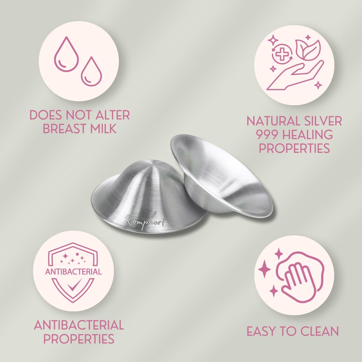 Nipple Shield Breastfeeding, Silver Nursing Cups for Sore Nipples, Silver Nipple Cups, Silver Nipple Covers Breastfeeding Supplies Newborn Must Haves, Nipple Guards, Metal Nipple Shields for Nursing