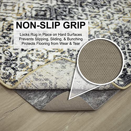 Mohawk Home 8' x 10' Non Slip Rug Pad Gripper 1/2 Thick Dual Surface Felt + Rubber Gripper - Safe for All Floors