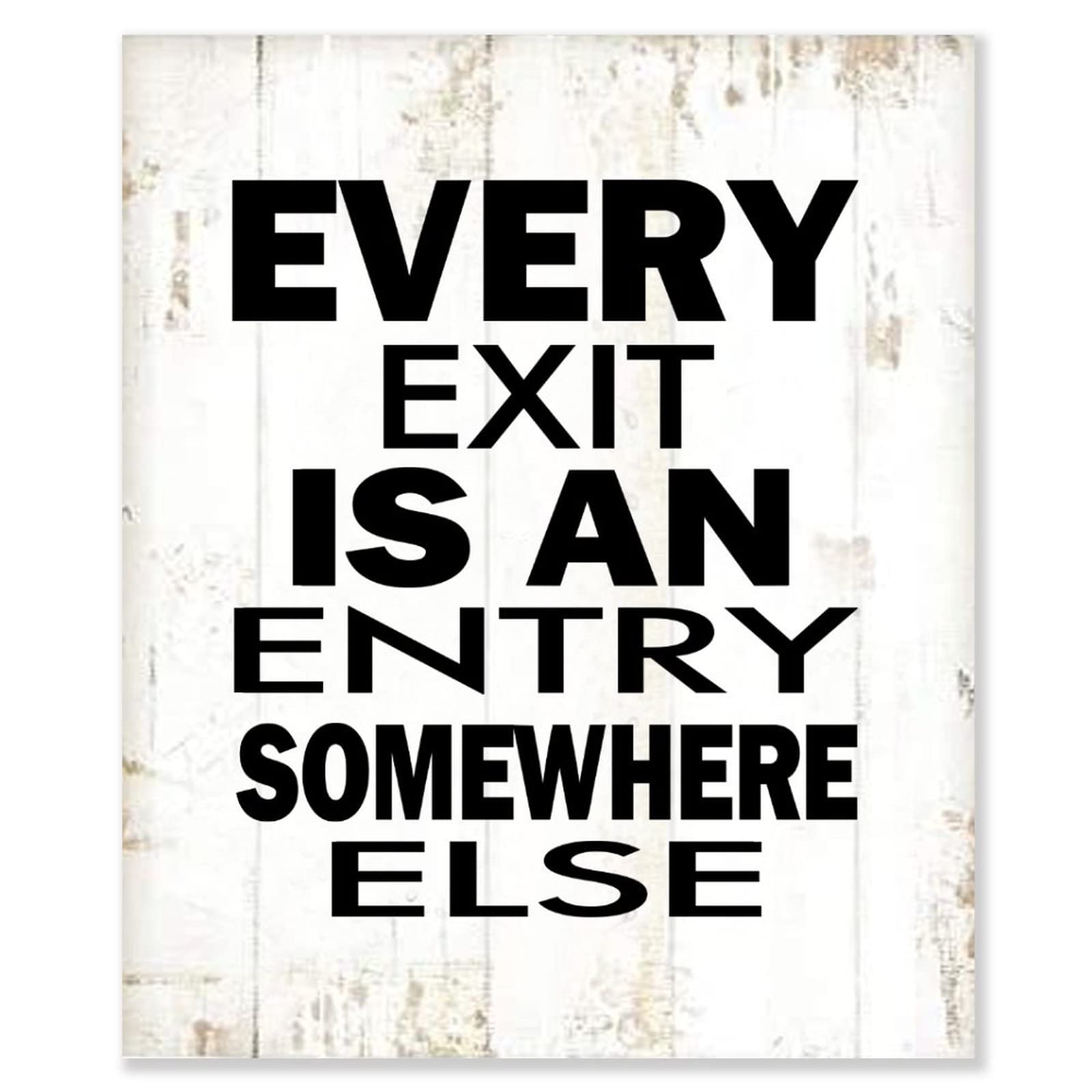 Yinrune Printed Wood Plaque Sign Wall Hanging Every Exit Is An Entry Somewhere Else Farmhouse Family Entryway Sign Quote for Home Laundry Room Bathroom Decor 10x12in