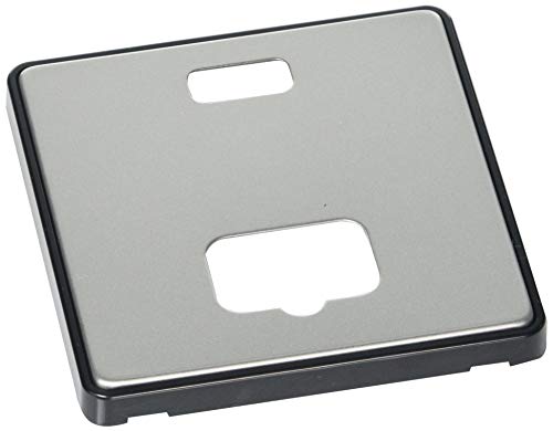 MK (ELECTRIC) Dimensions 1 Gang 13A Connection Unit And Neon Satin Steel Finish Frontplate With A Black Trim White