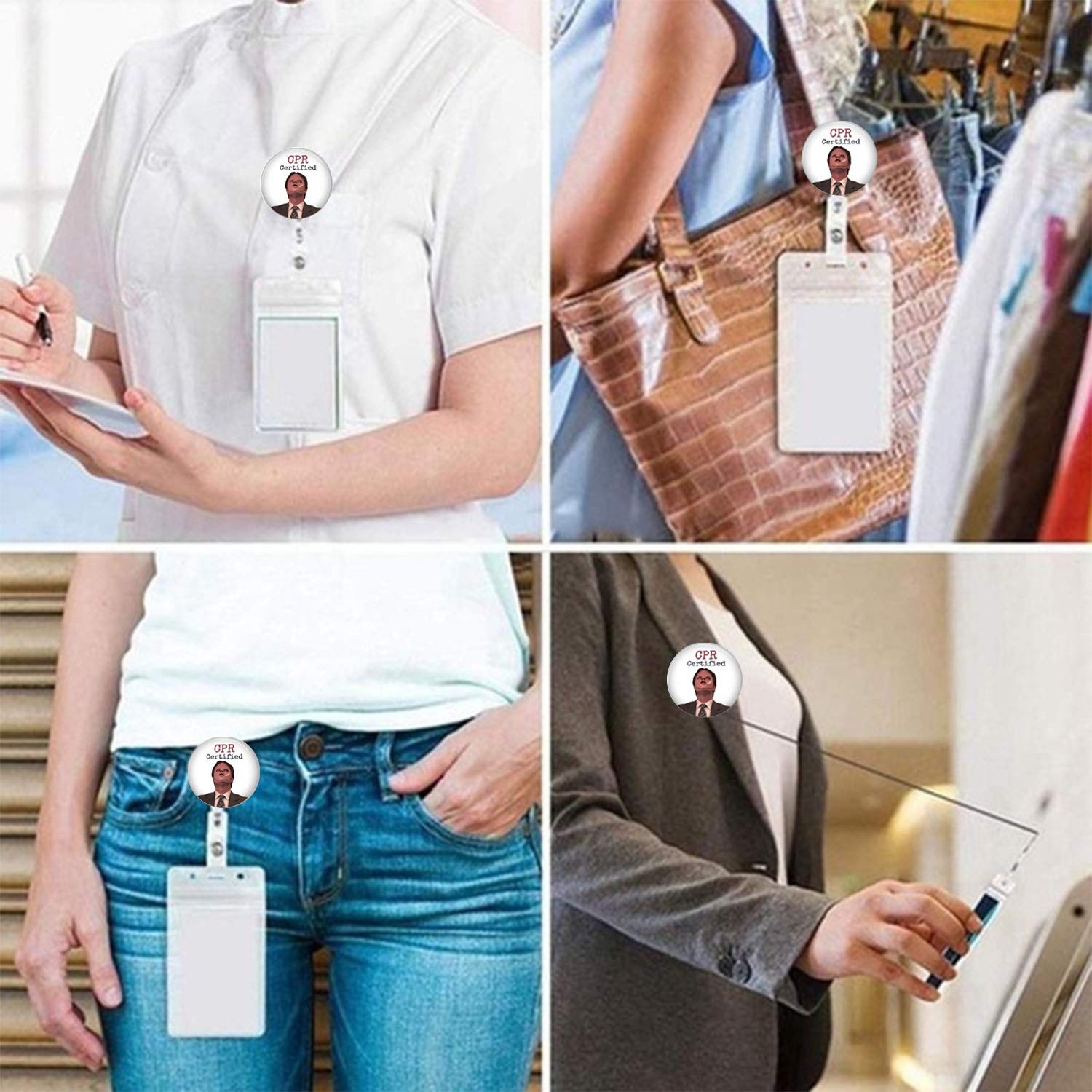 Nurse Badge Reels Retractable with Alligator Clip Name ID Card Badge Holder Reel - The Office