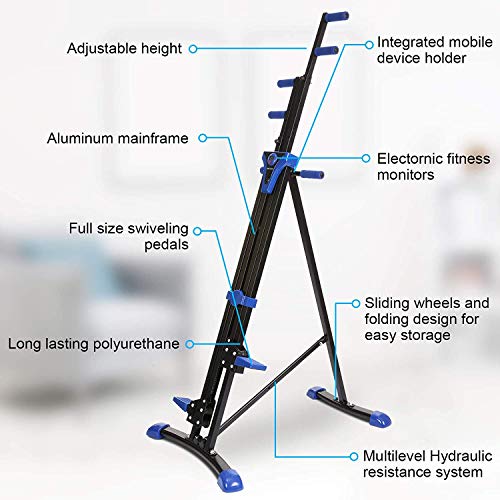 The ONLY Vertical Climber Machine Combined Resistance Training and High-Intensity Cardio for Home, More Than 350 lbs Weight Capacity,Full Body Stair Climber,Home Gym Exercise Machine (Blueblack)
