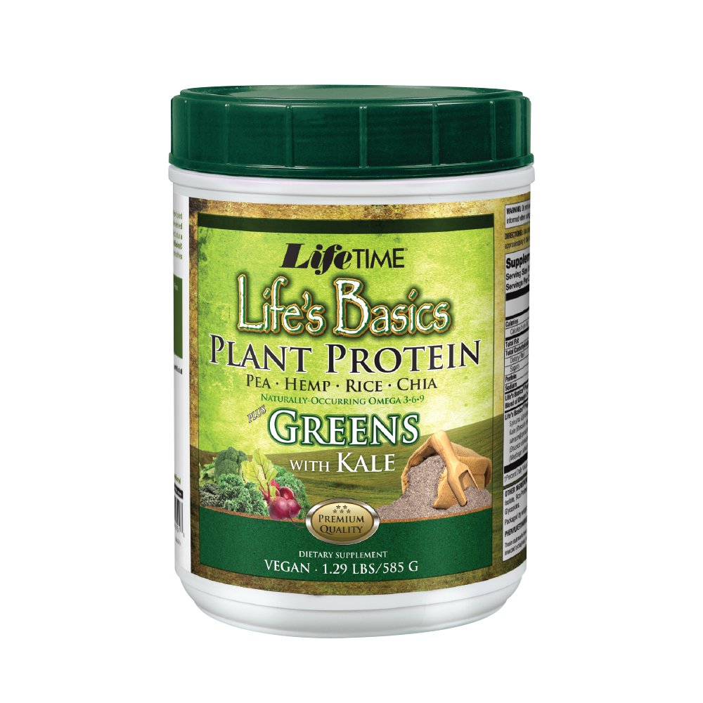 LIFETIME Lifes Basics Plant Based Protein Powder | Natural Chocolate, Vegan | No Gluten, Artificial Flavors, or Preservatives | 1.22lb