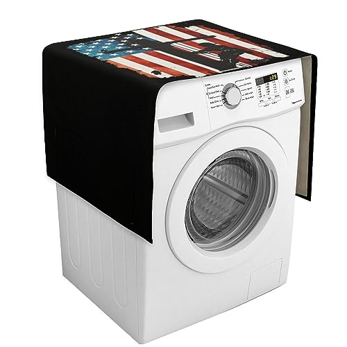 Lineman American Flag Electric Cable Lineman Washer and Dryer Covers Machine Top Cover Fridge Dust Cover for Home Kitchen