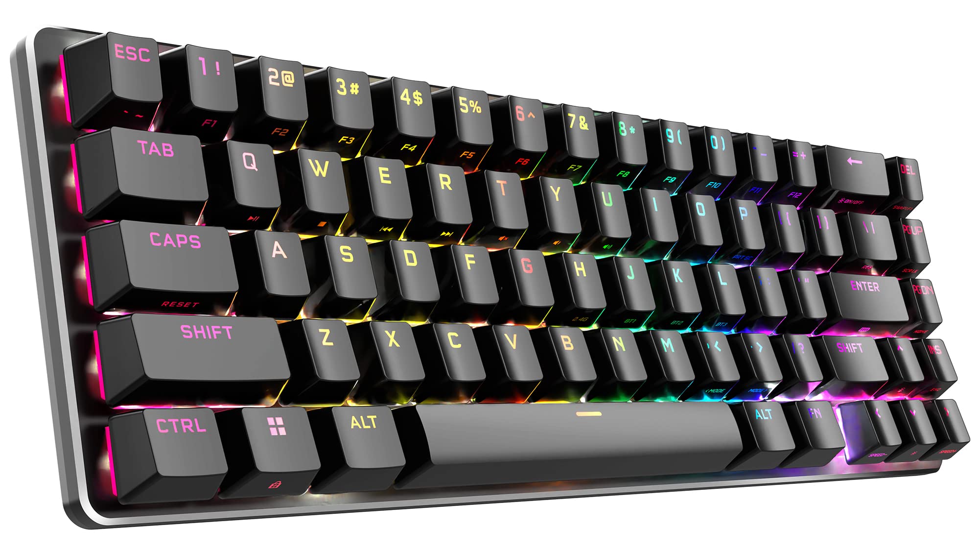 TIETI 2.4GHz Wireless/Bluetooth/Mechanical Gaming Keyboard, Hot Swappable Keyboard with RGB Backlit, Full Keys Programmable, 4200mAh Battery, Cherry MX Red Switches