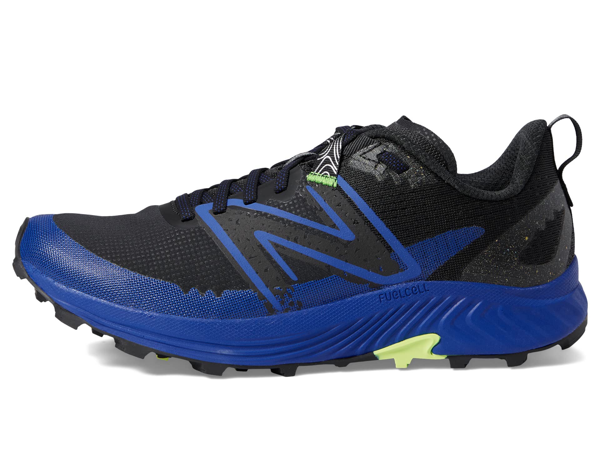 New Balance Men's FuelCell Summit Unknown V3 Trail Running Shoe, Infinity Blue/Black/Vibrant Spring, 11.5