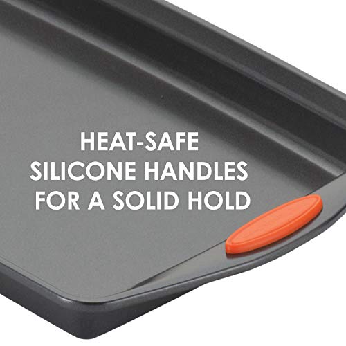 Rachael Ray Bakeware, Nonstick Baking / Cake Pan With Lid and Grips, Rectangle - 9 Inch x 13 Inch, Gray
