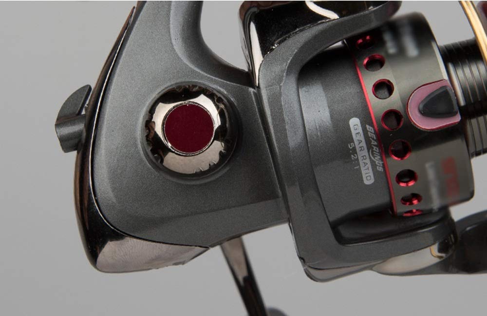 LLJPYX7L Fishing Reel, Rubber Handle, 3 Bearings, Sealing Resistance, rustproof, Super Smooth, Light Weight, high Power, Metal Rocker arm can be Replaced (Color : Two)