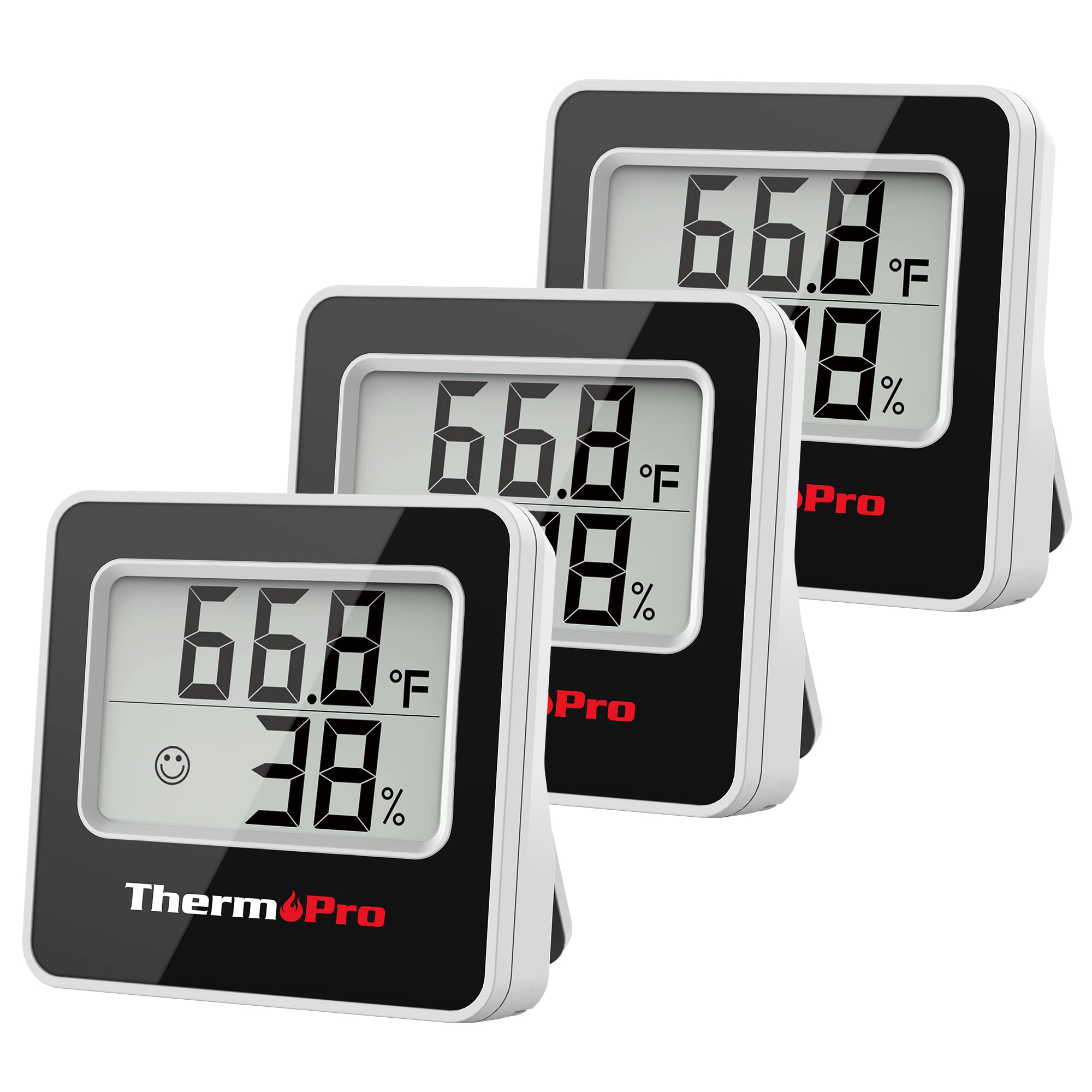 ThermoPro TP157 3 Pack Hygrometer Indoor Thermometer for Home, Room Thermometer Humidity Meter with Accurate Temperature Humidity Sensor for Greenhouse Baby Room Office