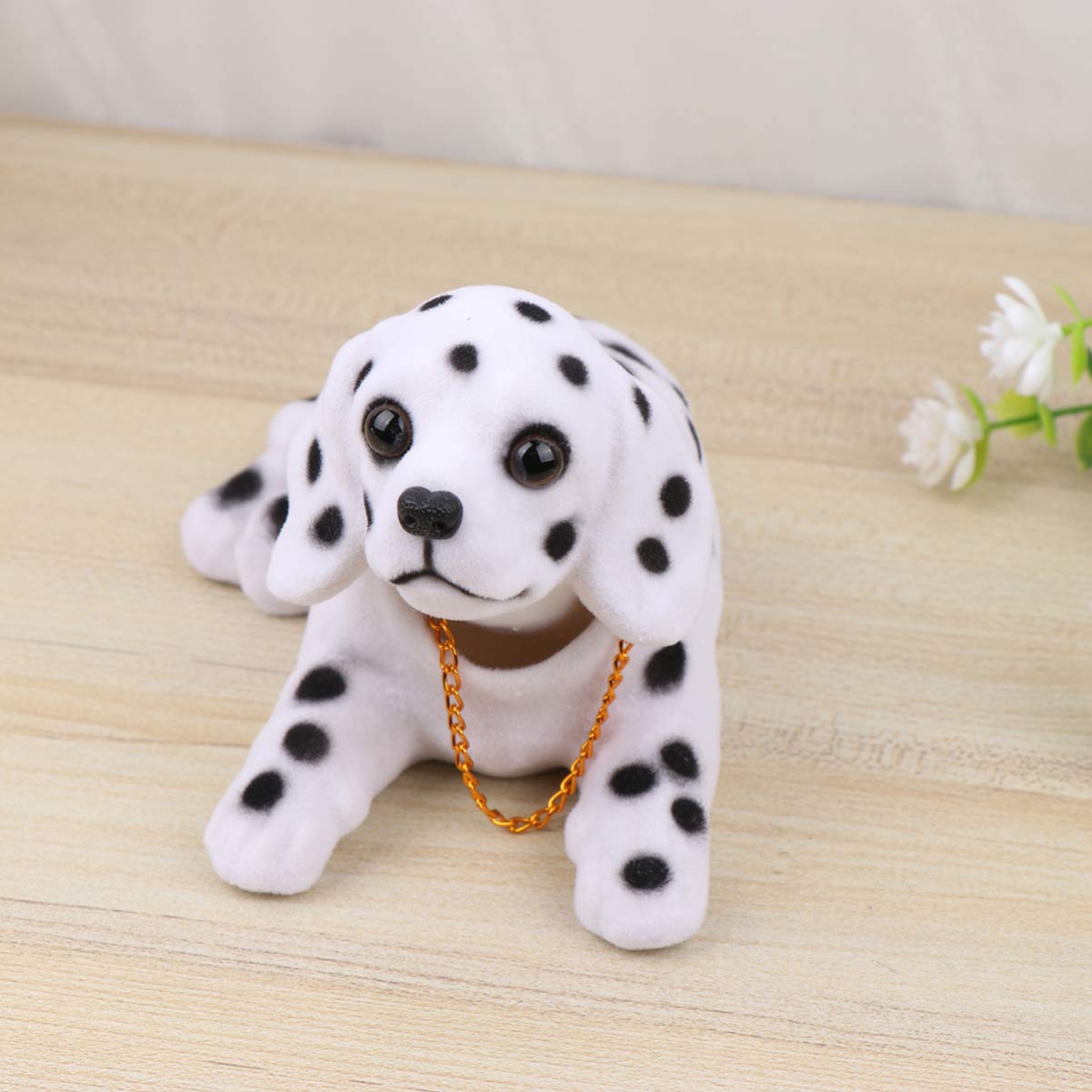 LIOOBO Car Dashboard Bobble Shaking Head Dog Doll Toy Ornaments Car Interior Decorations (Spotty Dog)