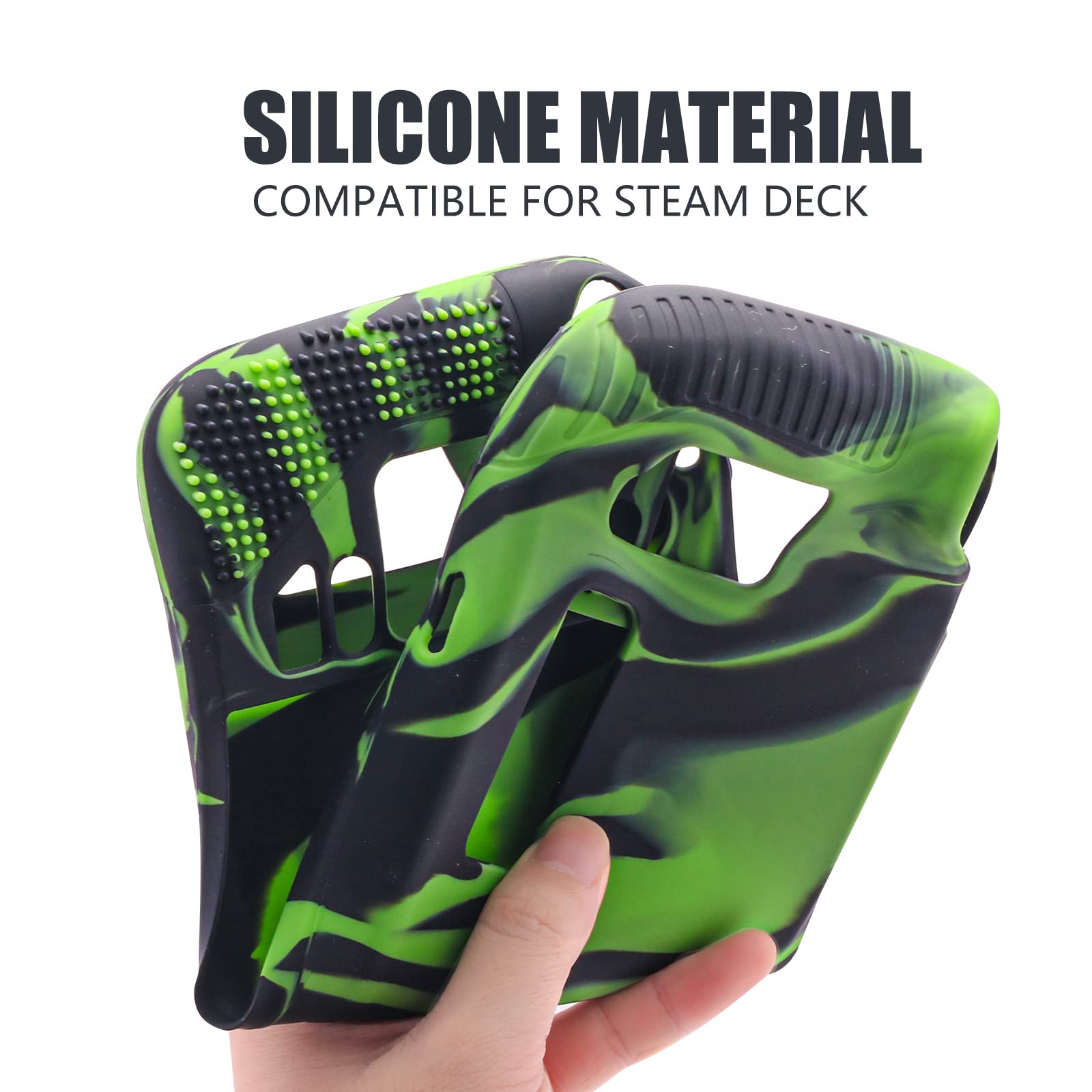 Steam Deck Camouflage Blue Silicone Cover - Full Body Protective Case, Enhanced Grip & Comfort, Cooling Vents Accessible, Ideal for Gaming - Blue