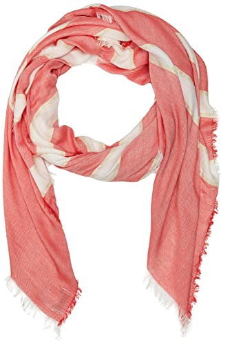 Mud Pie Womens Shimmer Stripe Summer Scarf Wrap in Coral Pink 40" x 70" Pink