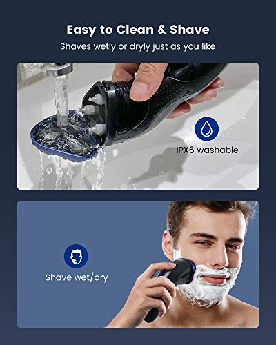Limural Mens Electric Razors for Shaving, Electric Shavers for Men with Extra Replacement Blade LED Cordless Rechargeable Wet/Dry, Cordless Close Shave Men’s Grooming Kit with Pop-up Beard Trimmer