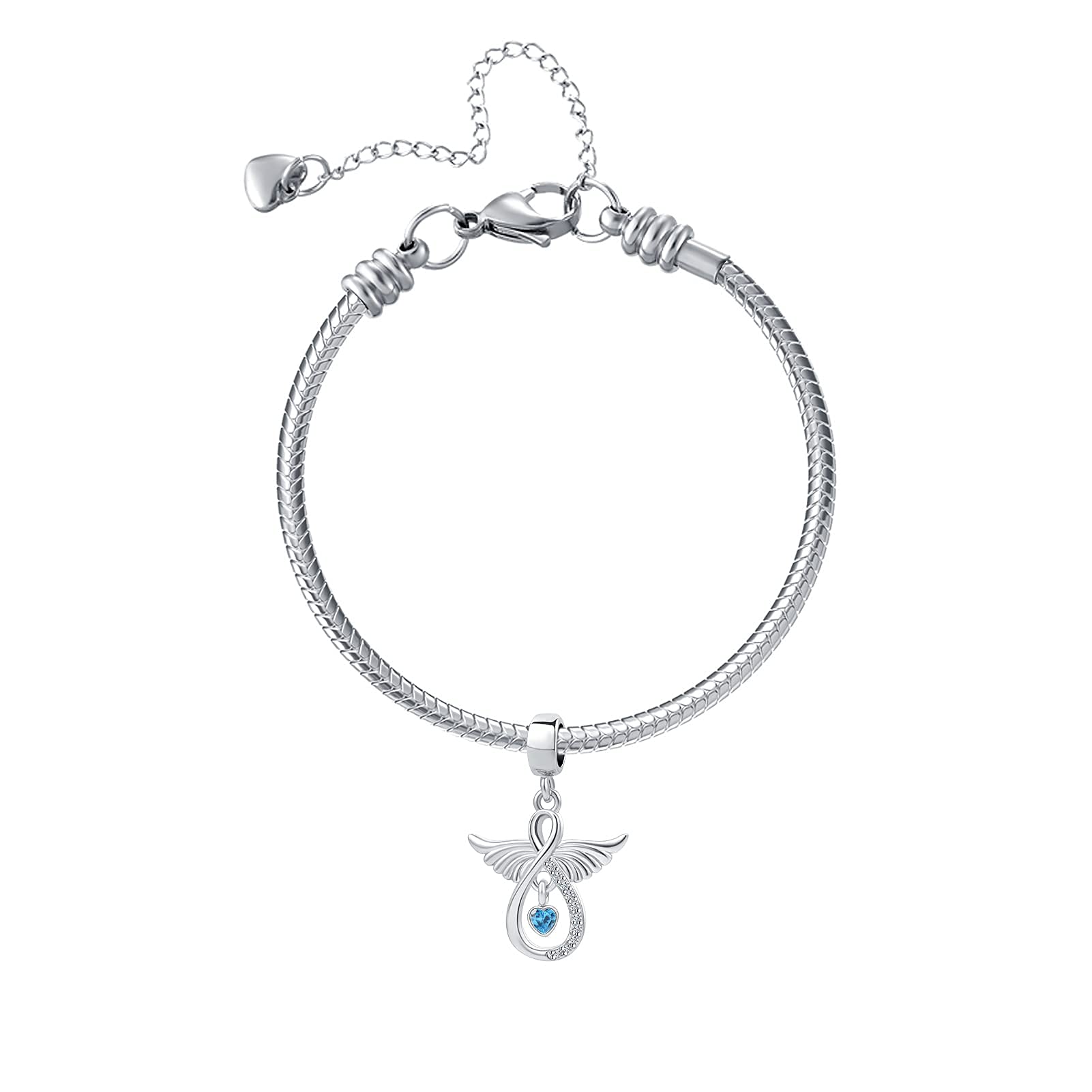MZC Jewelry Angel Wings Infinity Charm for Pandora Bracelets