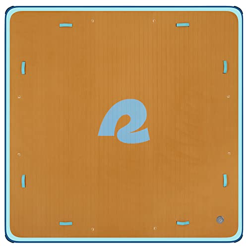 Retrospec Weekender Dock Inflatable Platform for Beach, River, Lake & Pool - Recreational Floating Island Raft with Non-Slip Surface - Dual-Action Pump & Carrying Bag - 10 Ft x 10 Ft